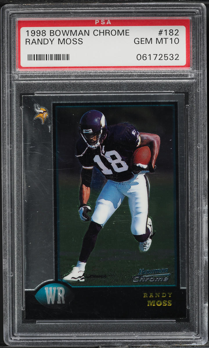 1998 Bowman Chrome Randy Moss ROOKIE #182 PSA 10 GEM MINT on Fanatics ...