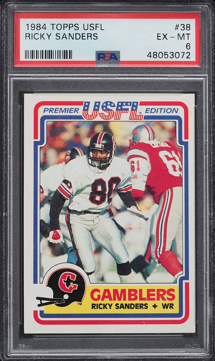 1984 Topps USFL Football Ricky Sanders #38 PSA 6 EXMT on Fanatics Collect
