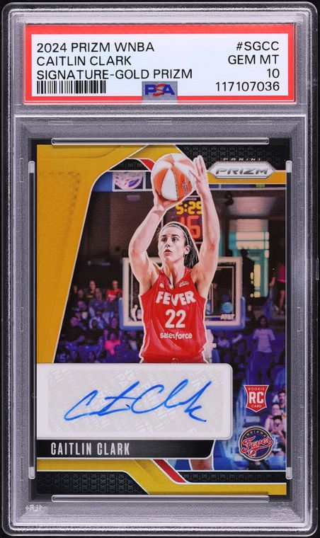 2024 Panini Prizm WNBA Signatures Gold Caitlin Clark ROOKIE AUTO /10 # ...