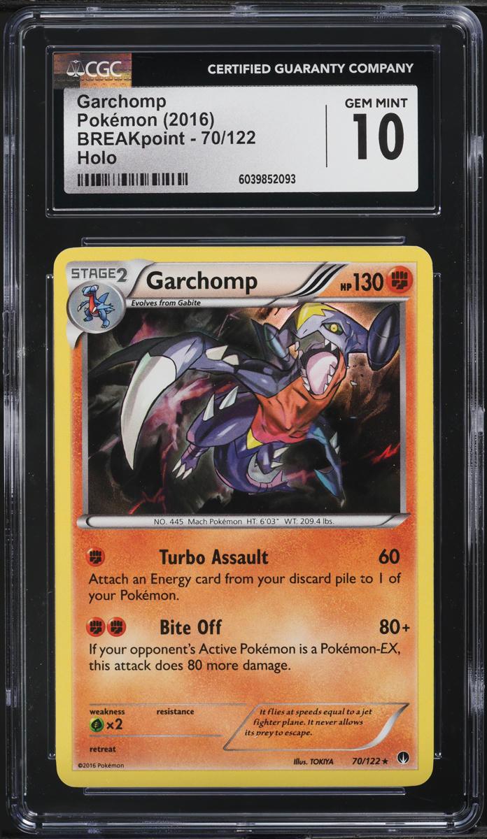2016 Pokemon XY BREAKpoint Holo Garchomp #70 CGC 10 GEM MINT on ...