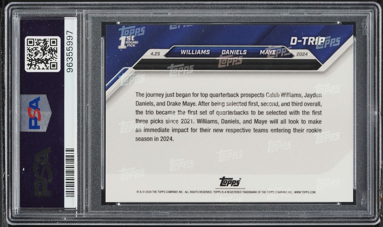 2024 Topps Now Red Caleb Williams Jayden Daniels Drake Maye ROOKIE PSA 9 MINT on Fanatics Collect