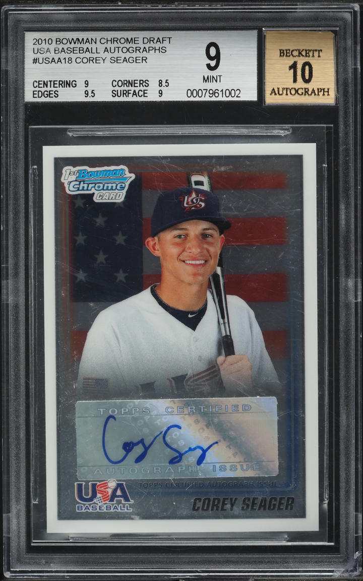 2010 Bowman Chrome Draft USA Baseball Corey Seager ROOKIE AUTO #USAA-18 ...