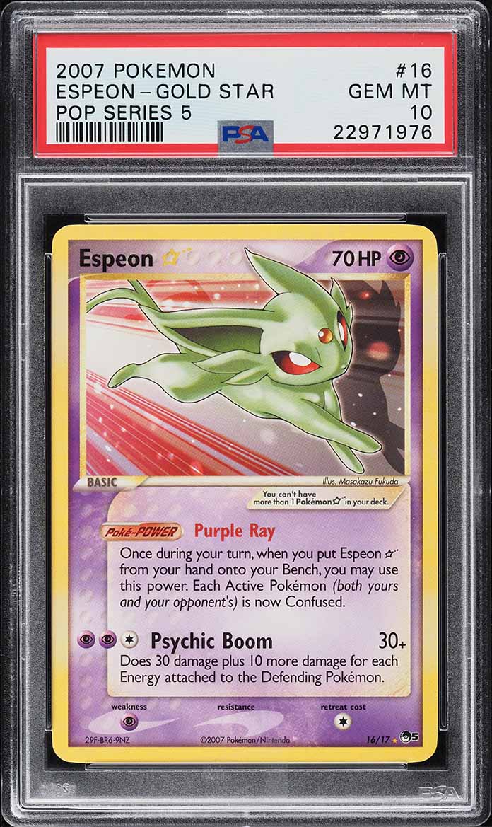 2007 Pokemon Pop Series 5 Espeon Gold Star #16 PSA 10 GEM MINT on ...