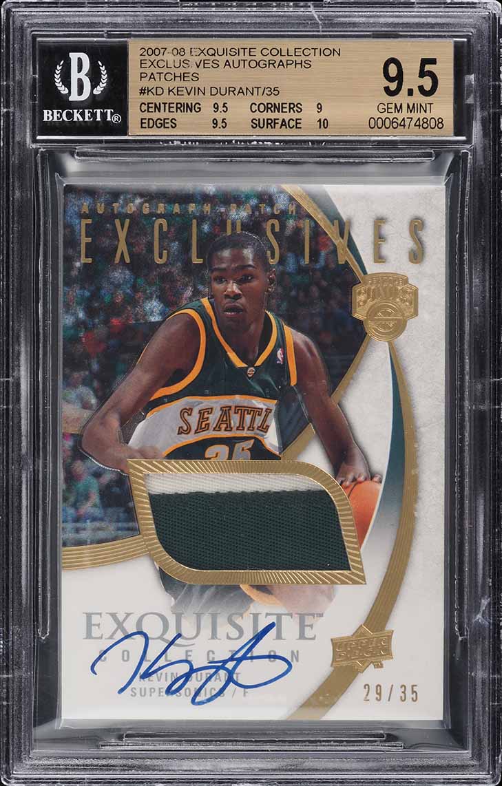 2007 Exquisite Collection Exclusives Kevin Durant ROOKIE PATCH AUTO /35 ...
