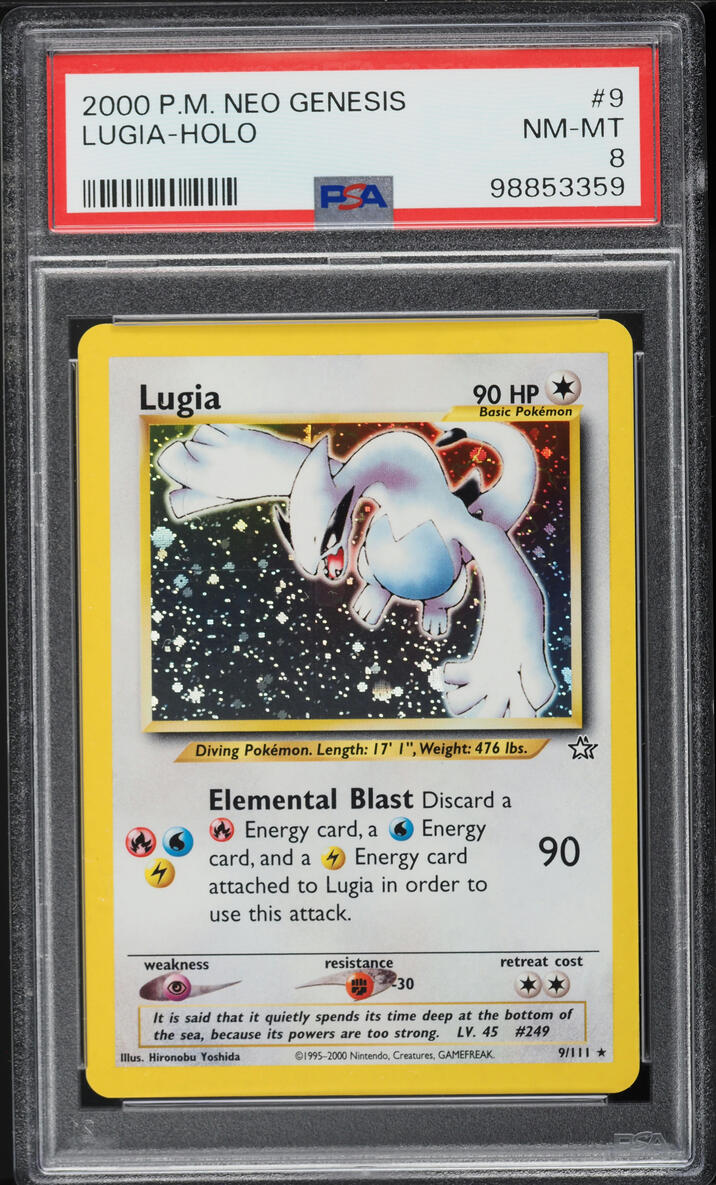 2000 Pokemon Neo Genesis Holo Lugia #9 PSA 8 NM-MT on Fanatics Collect