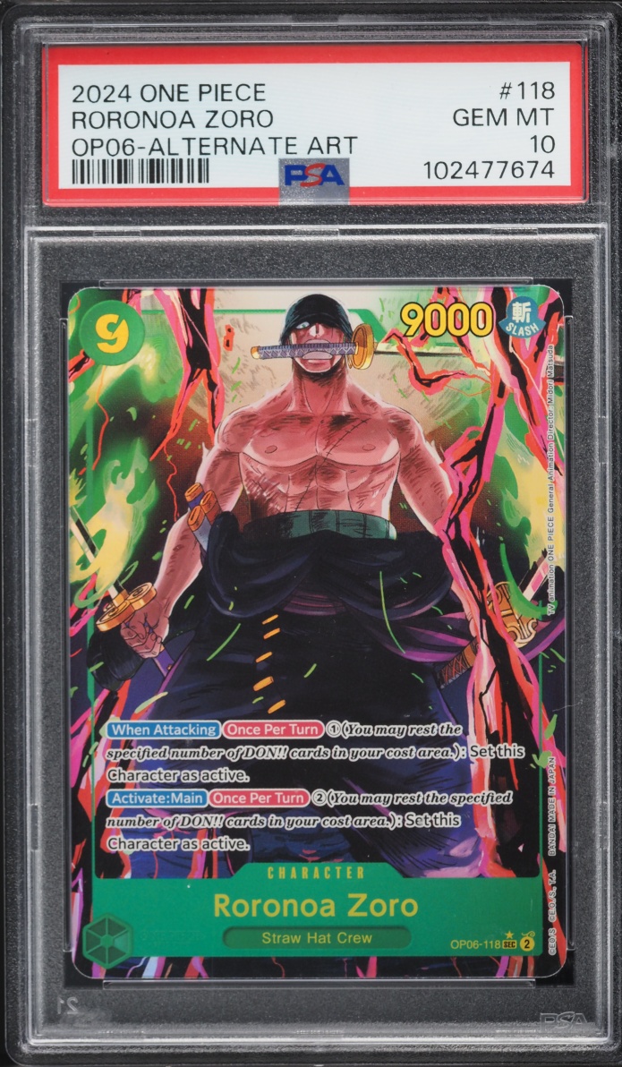 2024 One Piece Wings Of The Captain SEC Alt Art Roronoa Zoro #OP06-118 ...