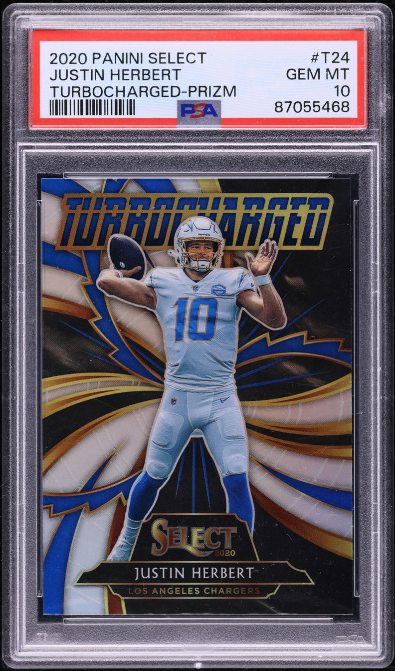 2020 Select Turbocharged Prizm Justin Herbert ROOKIE #T24 PSA 10 GEM ...