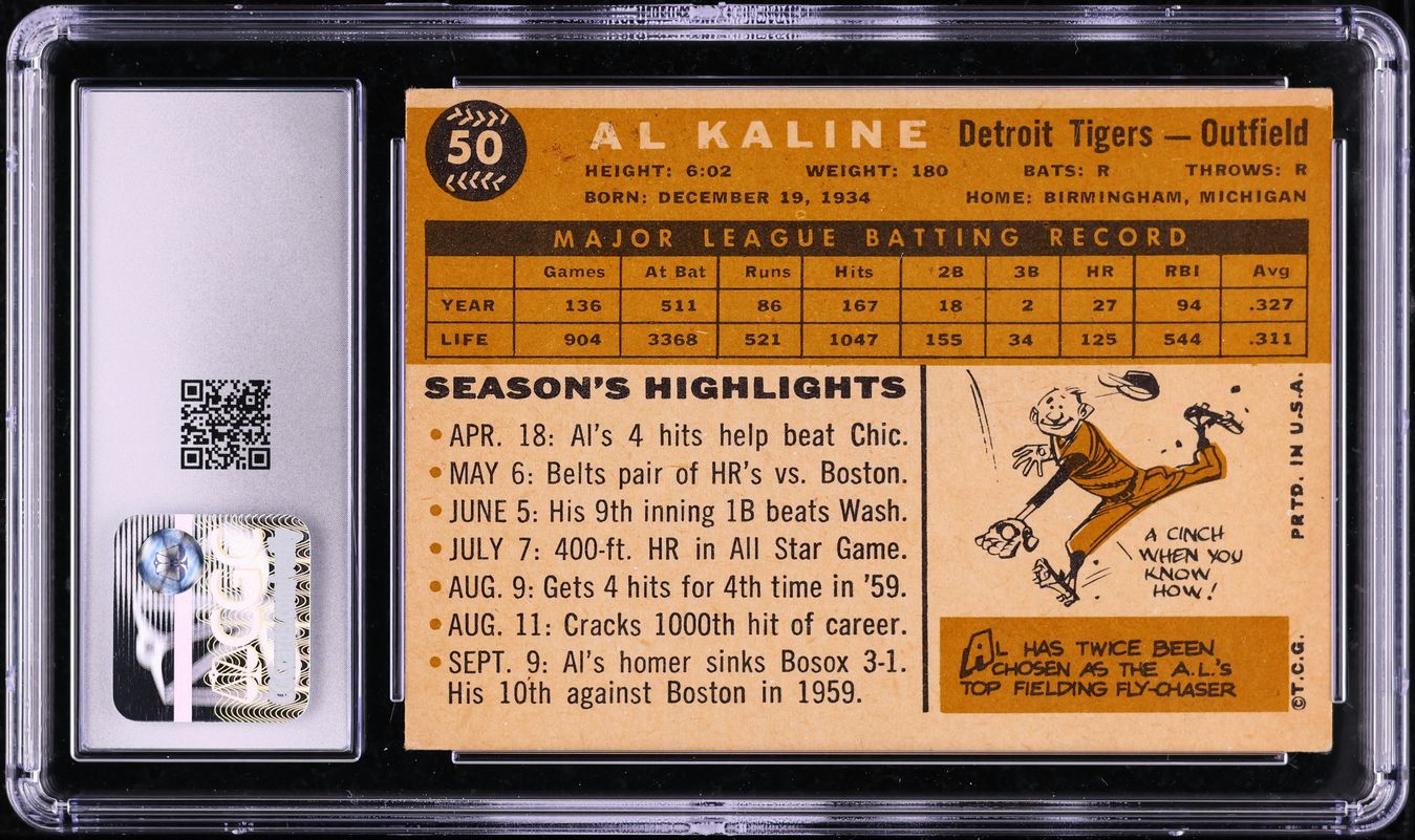 1960 Topps Al Kaline #50 CGC 6 EXMT on Fanatics Collect