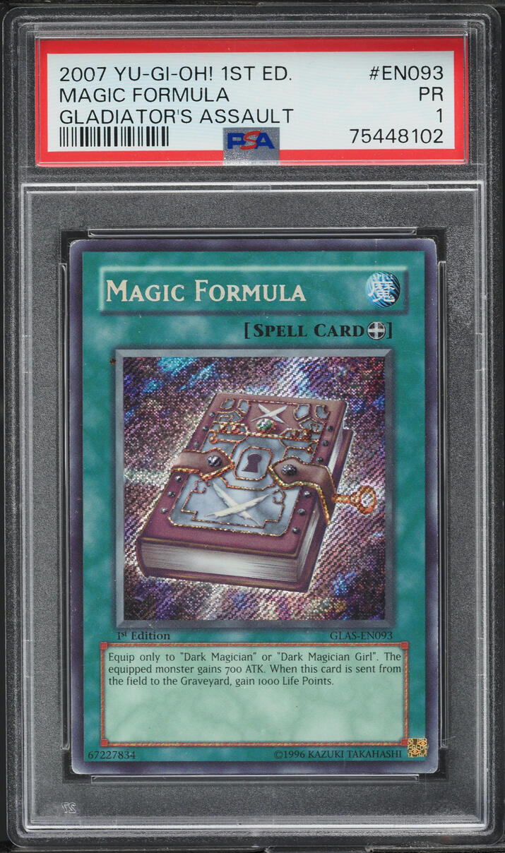 2007 Yu-Gi-Oh! Gladiator's Assault 1st Edition Magic Formula #GLAS-EN093 PSA 1 on Fanatics Collect