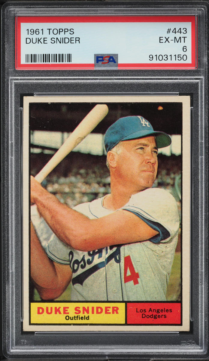 1961 Topps Duke Snider #443 PSA 6 EXMT on Fanatics Collect