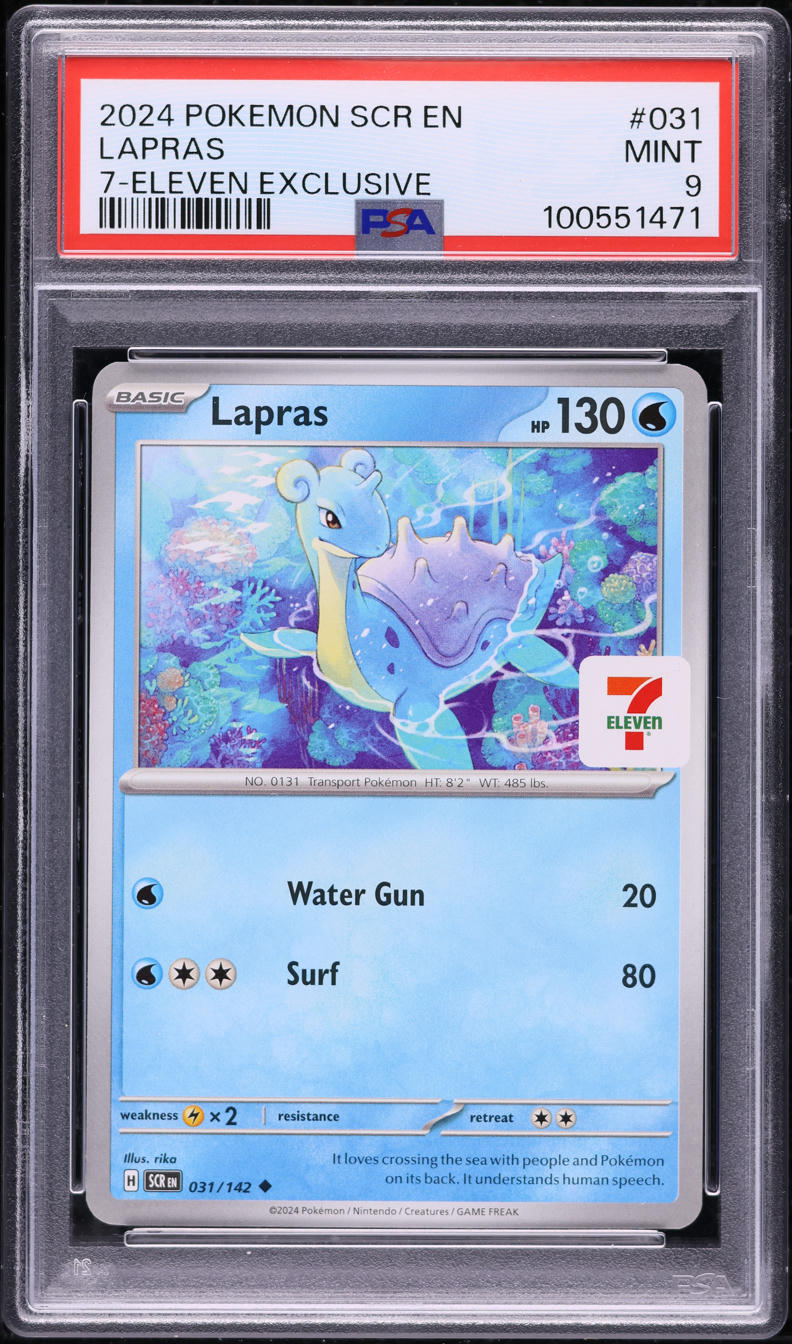 2024 Pokemon SV Stellar Crown 7-Eleven Exclusive Lapras #31 PSA 9 MINT on Fanatics Collect