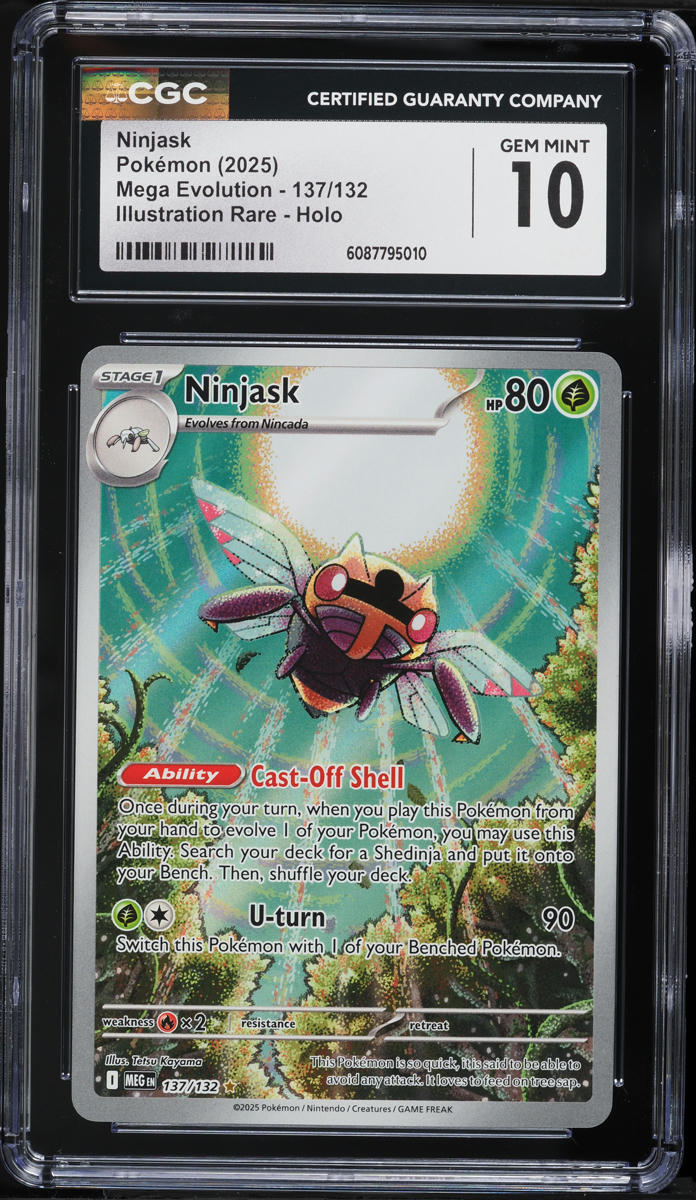 2025 Pokemon Mega Evolution IR Ninjask #137 CGC 10 GEM MINT on Fanatics ...