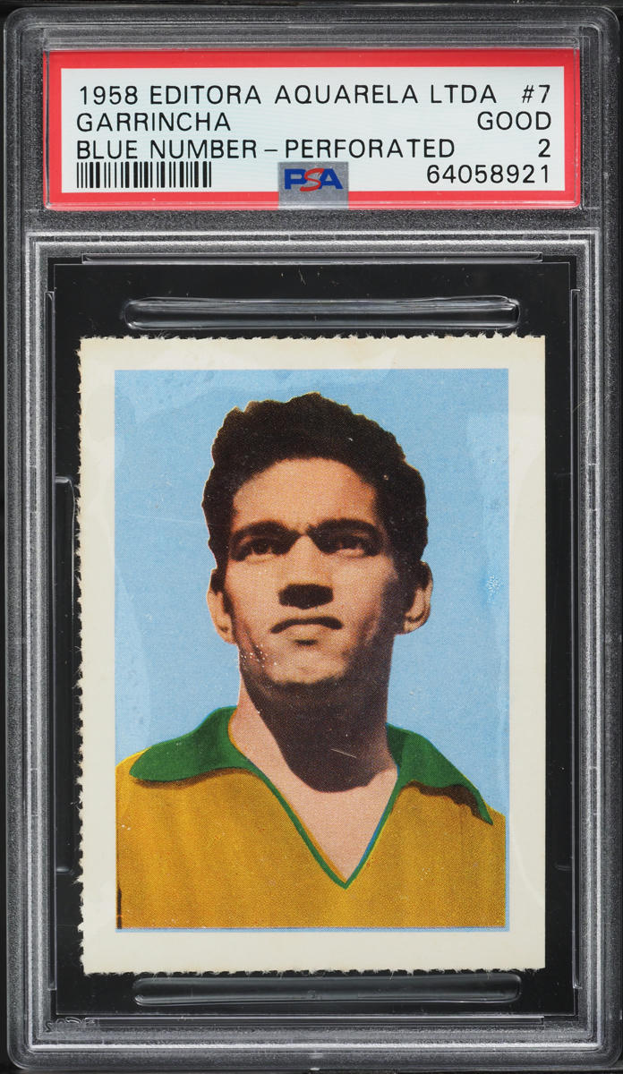1958 Editora Aquarela Blue Number Garrincha ROOKIE #7 PSA 2 GD on ...