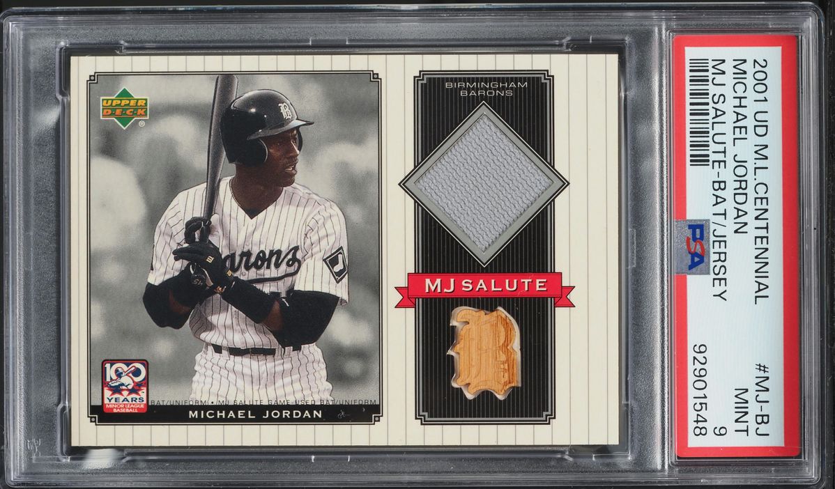 2001 Upper Deck Minor League Centennial Michael Jordan BAT PATCH PSA 9 ...