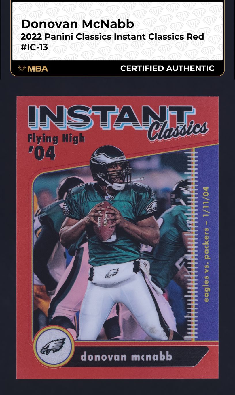 2022 Panini Classics Instant Classics Red Donovan McNabb /50 #IC-13 MBA ...