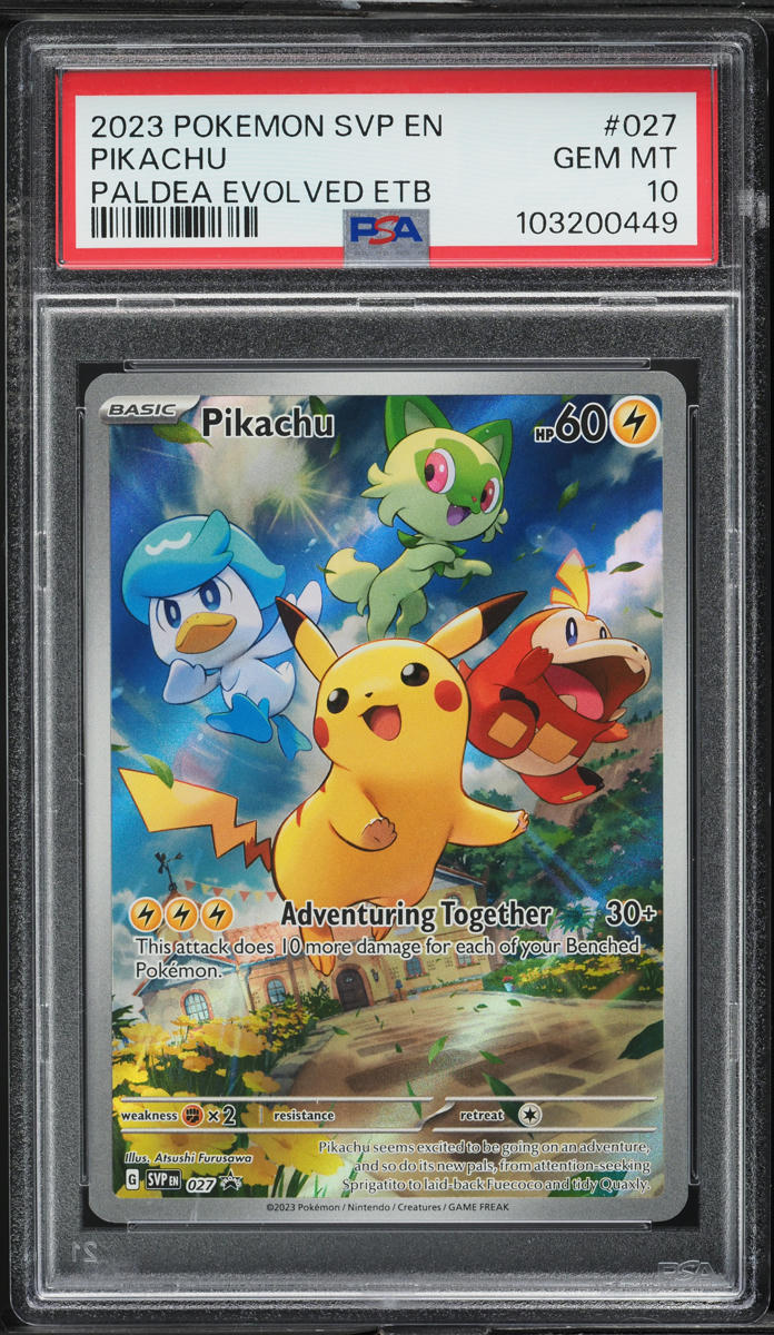 2023 Pokemon SV Black Star Promo Paldea Evolved ETB Pikachu #27 PSA 10 GEM MINT on Fanatics Collect