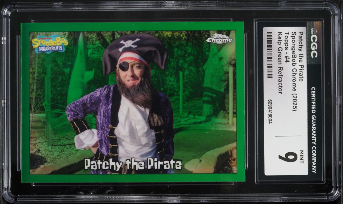 2025 Topps Chrome SpongeBob Kelp Green Refractor Patchy The Pirate #4 ...