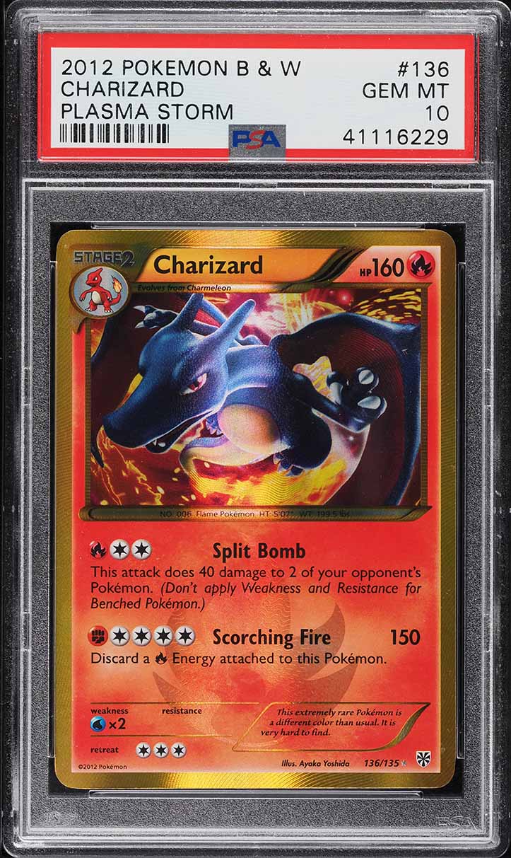 2012 Pokemon Black & White Plasma Storm Secret Rare Charizard #136 PSA ...