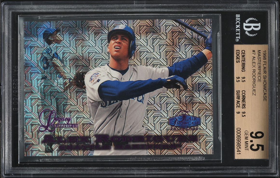1998 Flair Showcase Masterpiece Alex Rodriguez 1/1 #7 BGS 9.5 GEM MINT ...