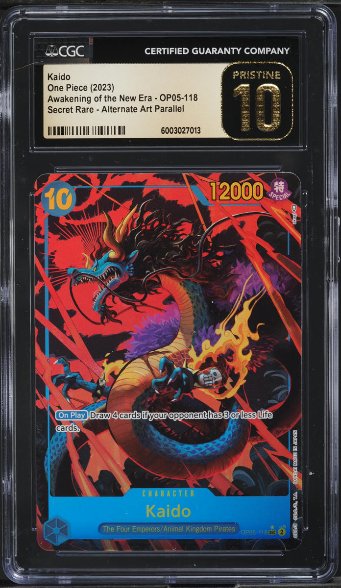 2023 One Piece Awakening Of The New Era Alt Art Kaido #OP05-118 CGC 10 PRISTINE on Fanatics Collect