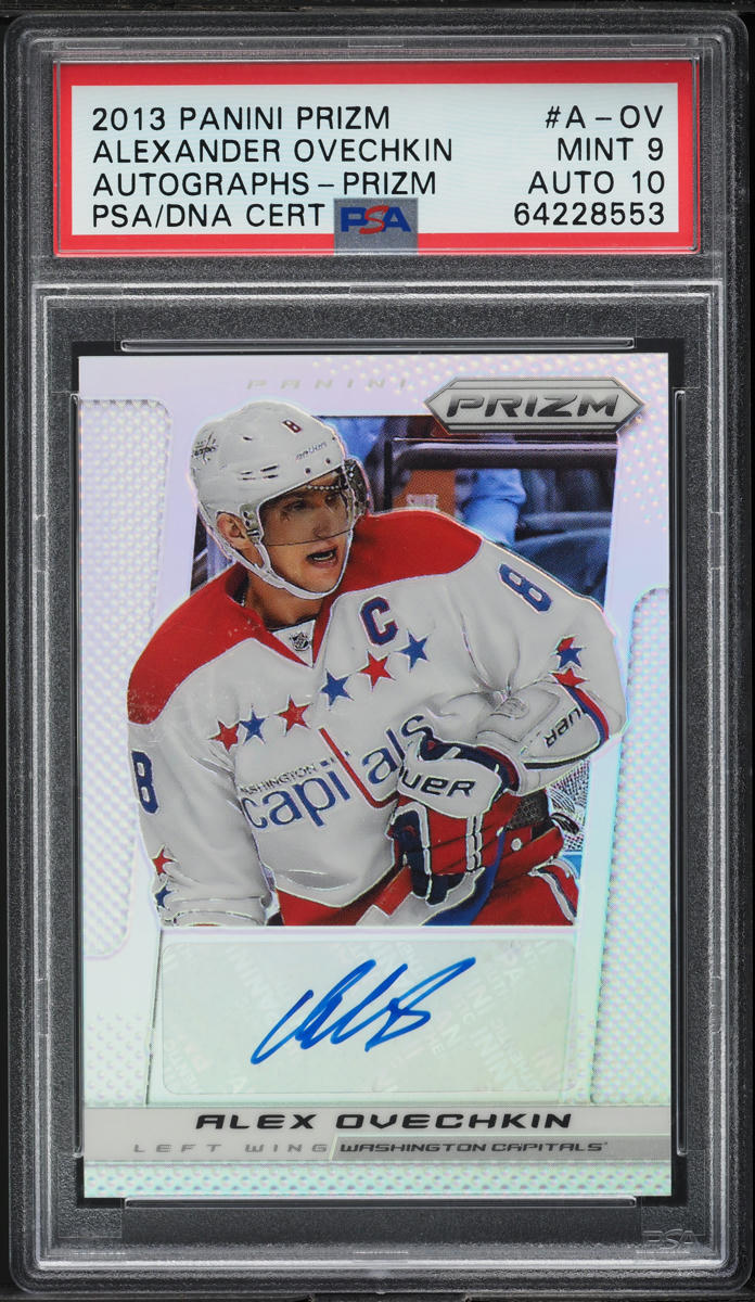 2013 Panini Prizm Silver Alex Ovechkin AUTO DNA 10 /20 #A-OV PSA 9 MINT ...