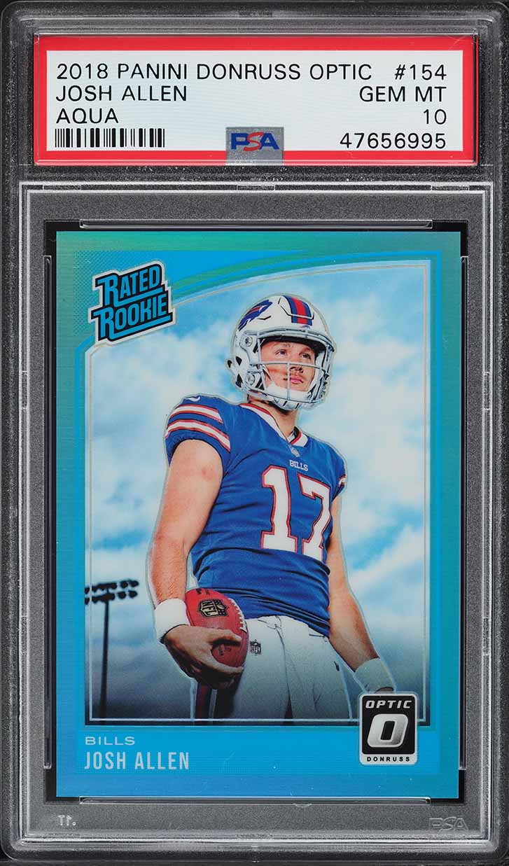 2018 Panini Donruss Optic Aqua Josh Allen ROOKIE /249 #154 PSA 10 GEM MINT on Fanatics Collect