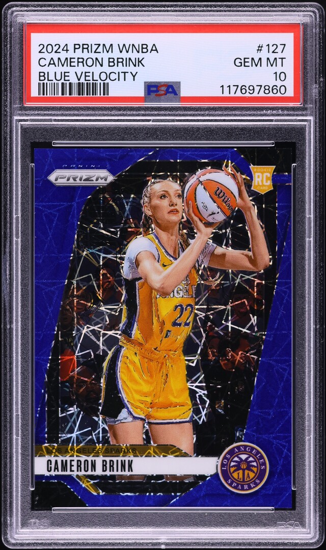 2024 Panini Prizm WNBA Blue Velocity Cameron Brink ROOKIE #127 PSA 10 GEM MINT on Fanatics Collect