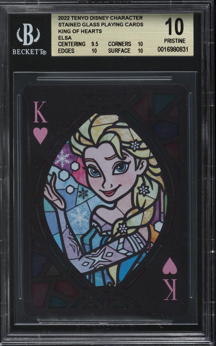 2022 Tenyo Disney Character Stained Glass Playing Cards Elsa BGS 10 ...