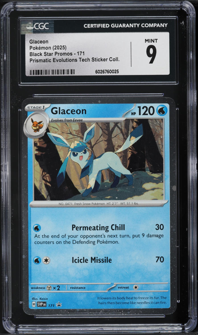 2025 Pokemon SV Promo Prismatic Evolution Tech Sticker Glaceon #171 CGC ...