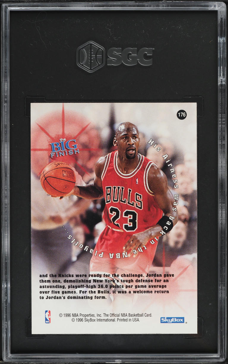 1996 Hoops The Big Finish Michael Jordan #176 SGC 10 GEM MINT on ...