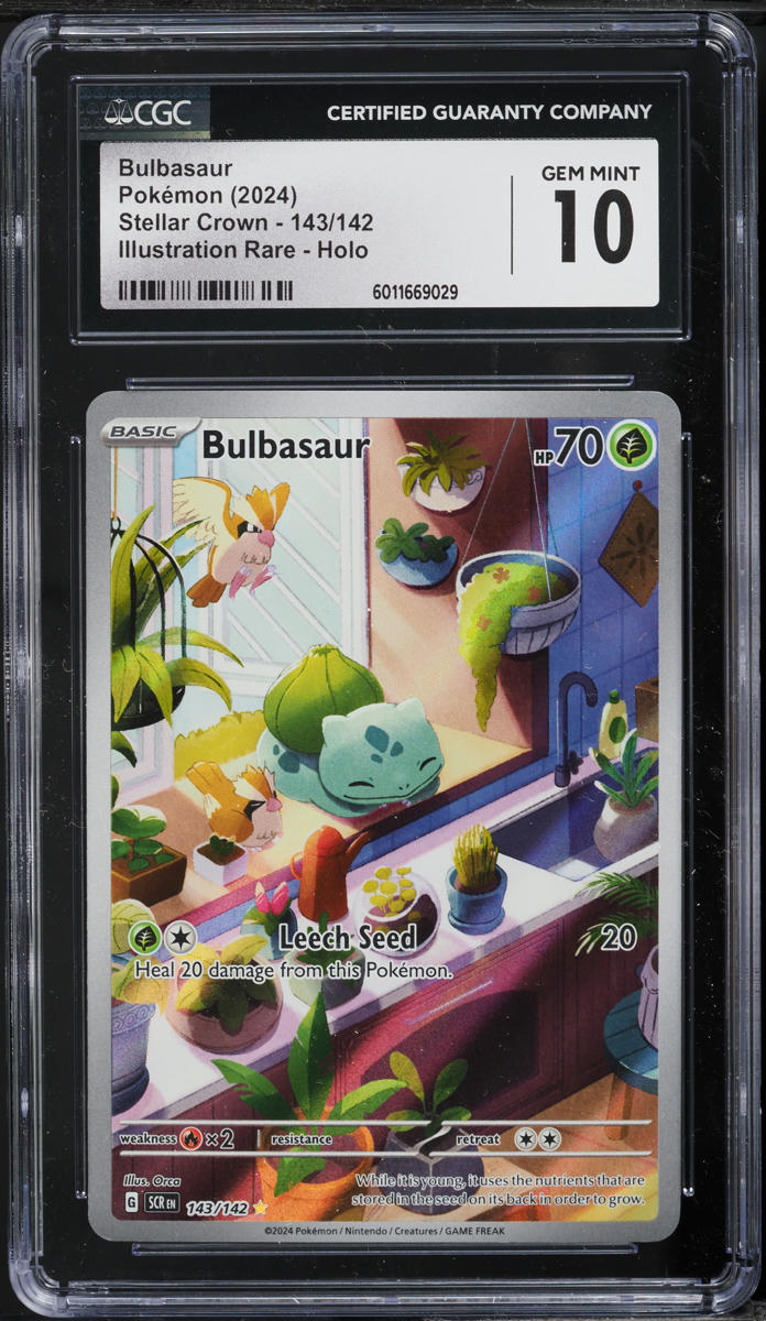 2024 Pokemon Scarlet & Violet Stellar Crown IR Bulbasaur #143 CGC 10 GEM MINT on Fanatics Collect
