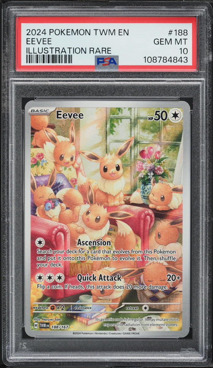 2024 Pokemon Scarlet & Violet Twilight Masquerade IR Eevee #188 PSA 10 GEM MINT on Fanatics Collect