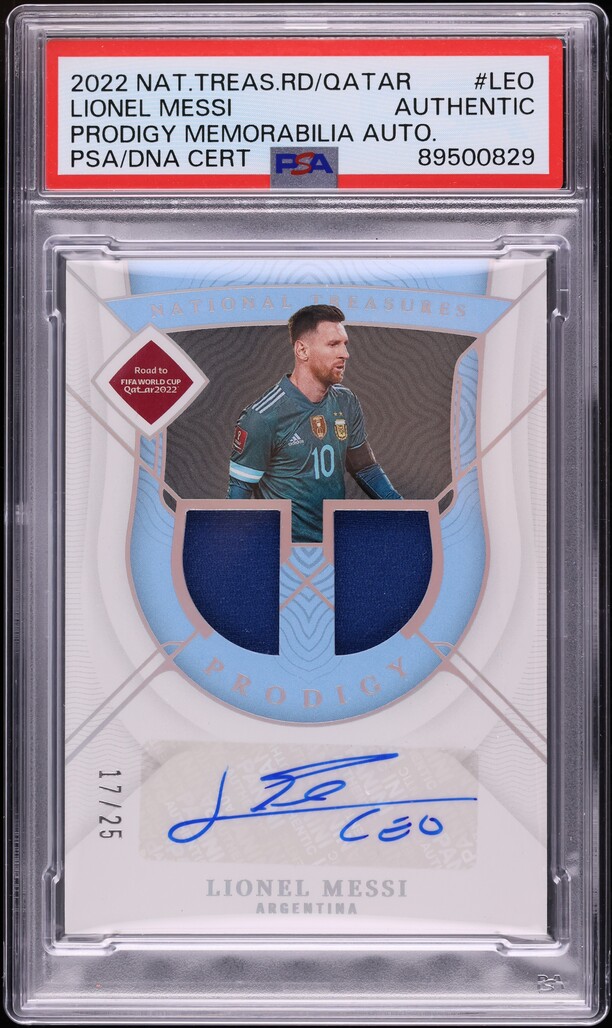 2022 National Treasures FIFA Prodigy Lionel Messi PATCH AUTO /25 PSA ...