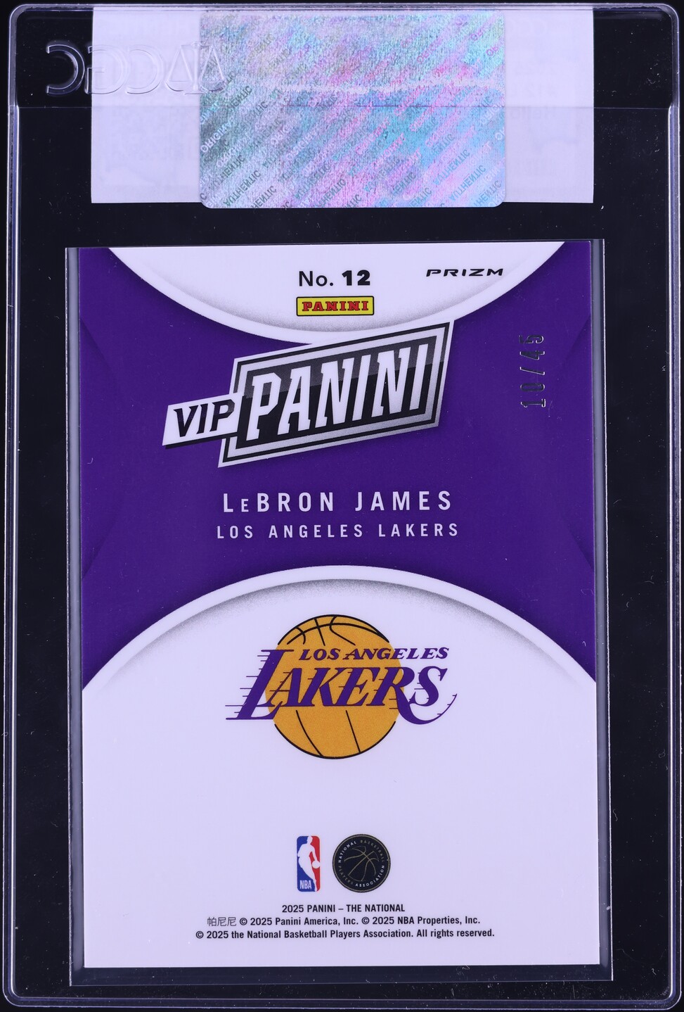 2025 Panini The National VIP Hello Cracked Ice Prizm LeBron James /45 ...