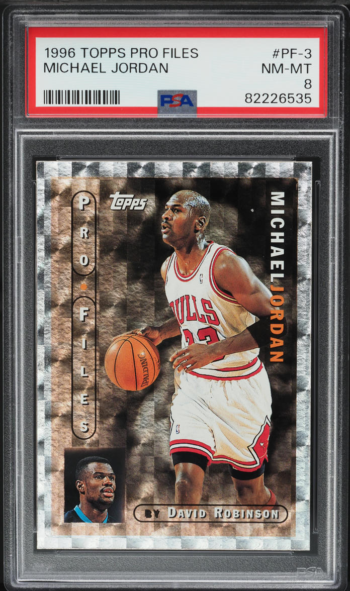 1996 Topps Pro Files Michael Jordan #PF-3 PSA 8 NM-MT on Fanatics Collect