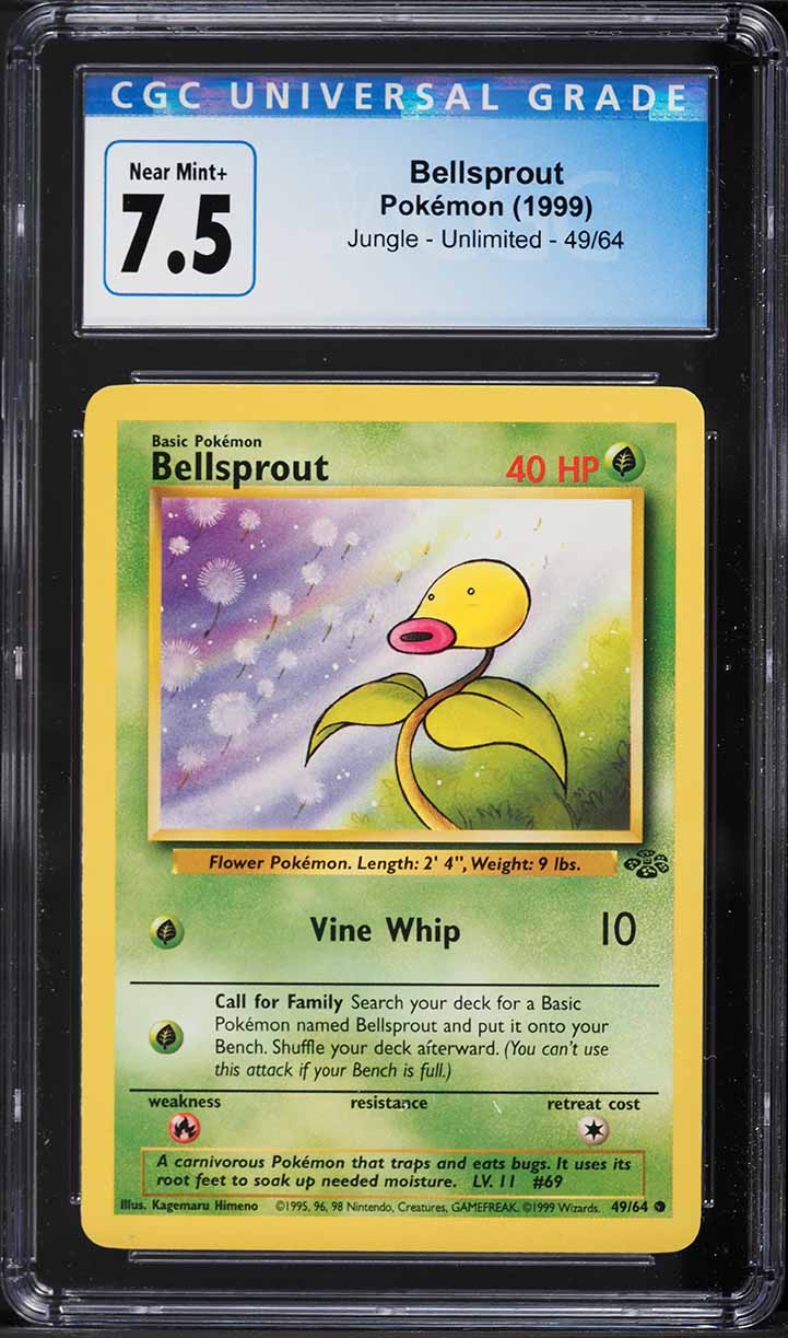 1999 Pokemon Jungle Bellsprout #49 CGC 7.5 NRMT+ on Fanatics Collect
