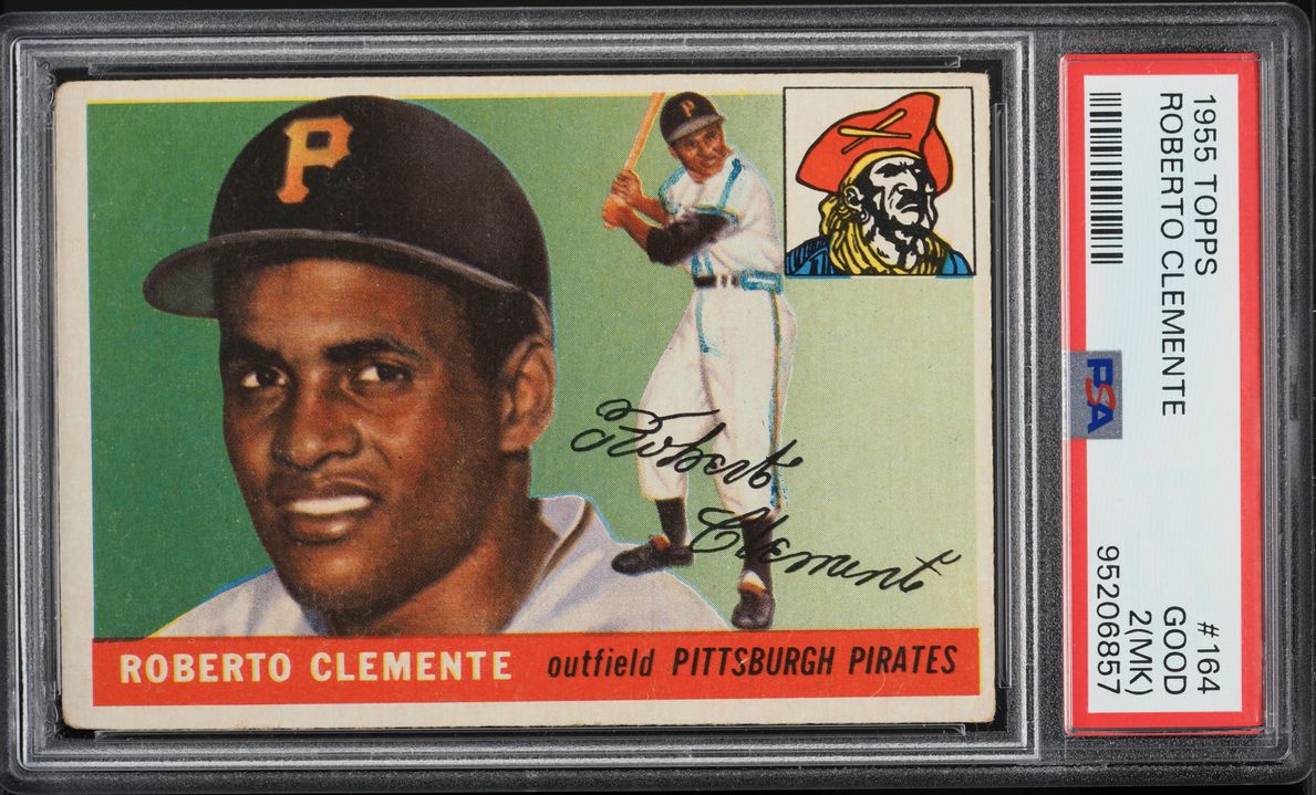 1955 Topps Roberto Clemente ROOKIE #164 PSA 2(mk) GD on Fanatics Collect