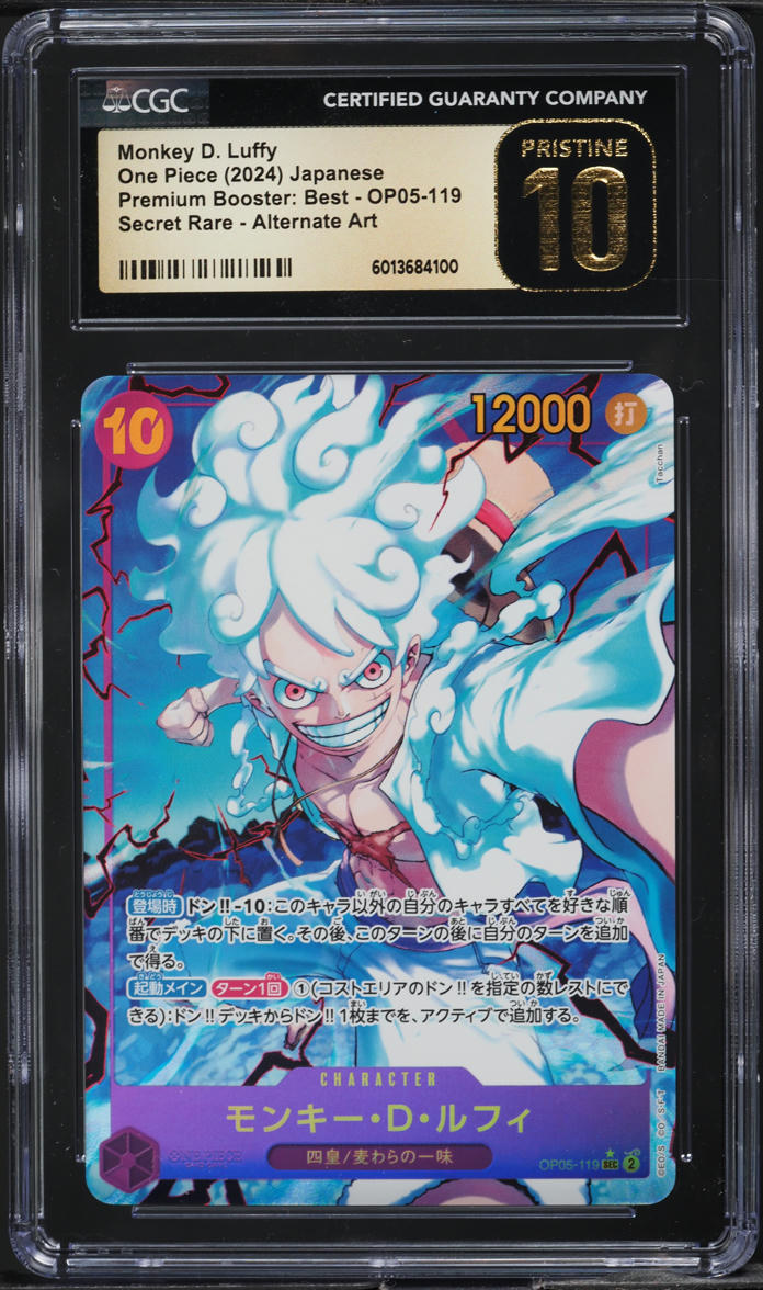 2024 One Piece Japanese Premium The Best Alt Art Monkey D Luffy #OP05-119 CGC 10 on Fanatics Collect