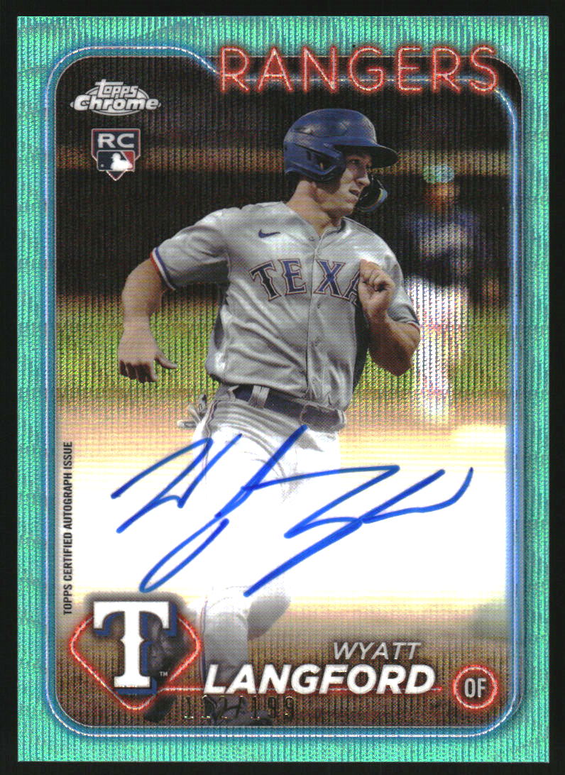 2024 Topps Chrome Rookie Autographs Aqua Wave Wyatt Langford RC Auto ...