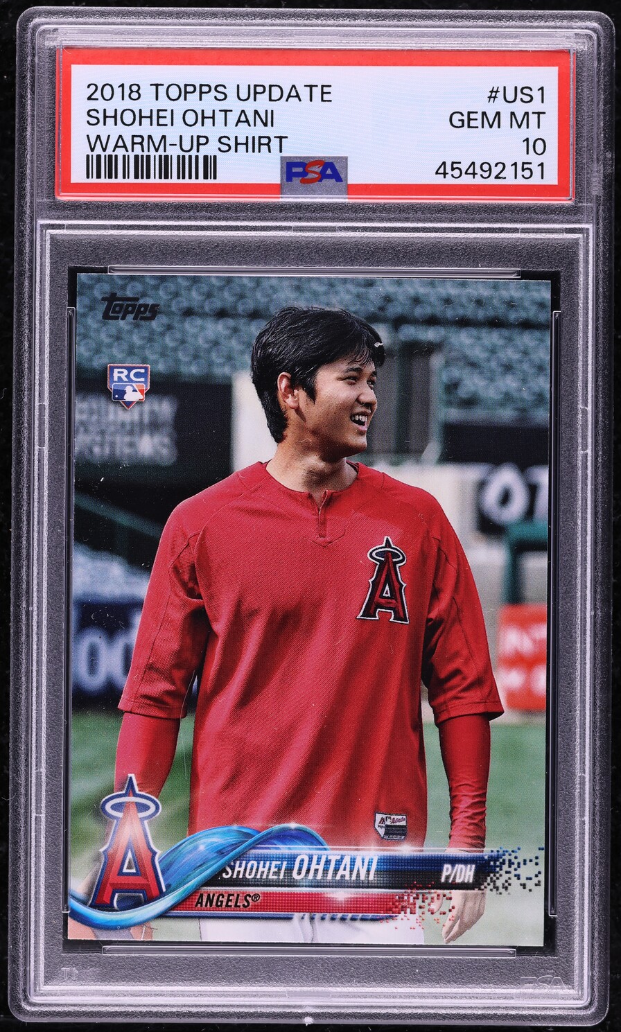 2018 Topps Update Warm Up Shohei Ohtani ROOKIE #US1 PSA 10 GEM MINT on Fanatics Collect