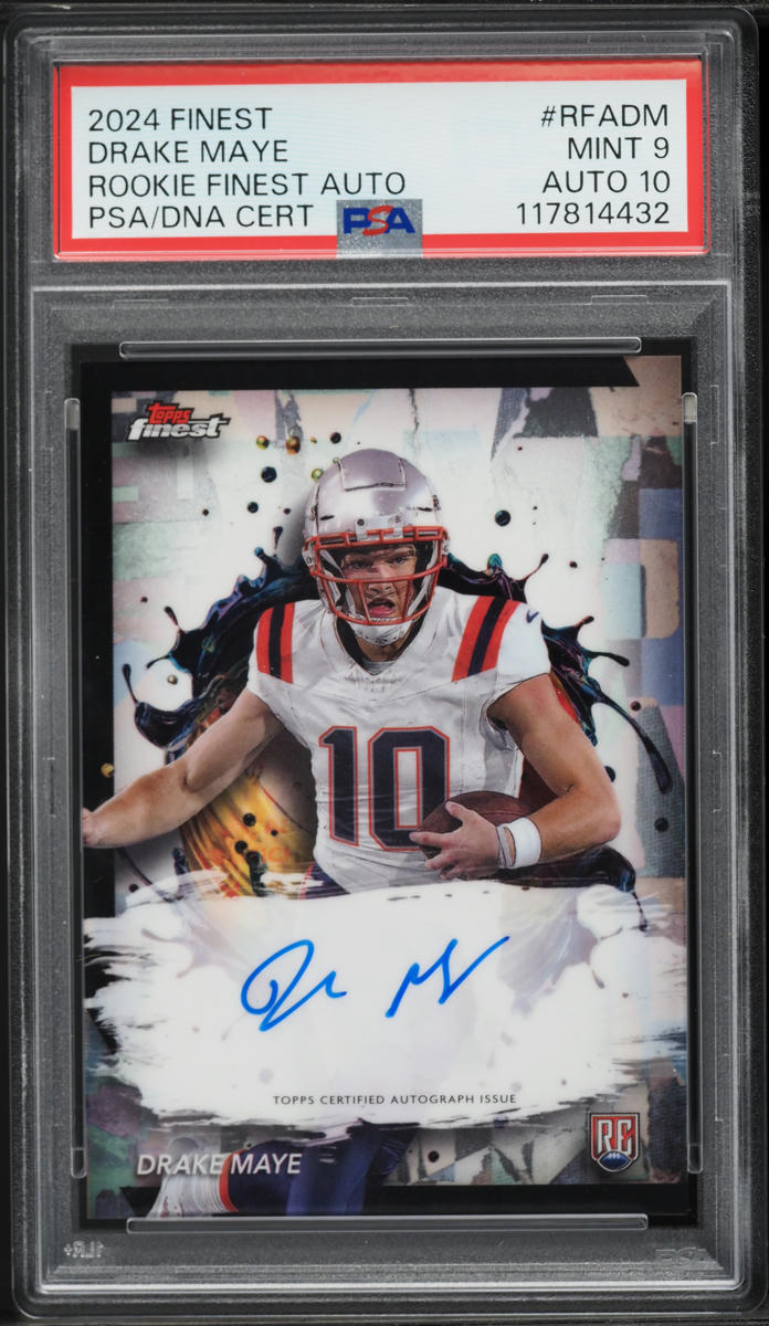 2024 Finest Drake Maye ROOKIE AUTO DNA 10 #RFA-DM PSA 9 MINT on ...