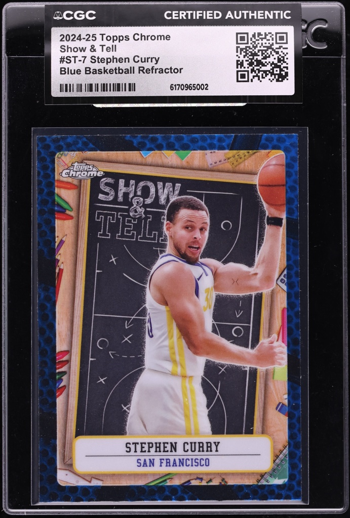 2024 Topps Chrome Show & Tell Blue Basketball Refractor Stephen Curry # ...