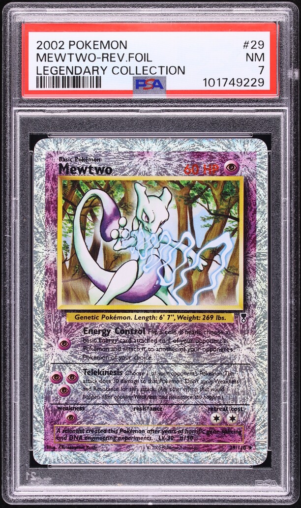 2002 Pokemon Legendary Collection Reverse Foil Mewtwo #29 PSA 7 NRMT on ...