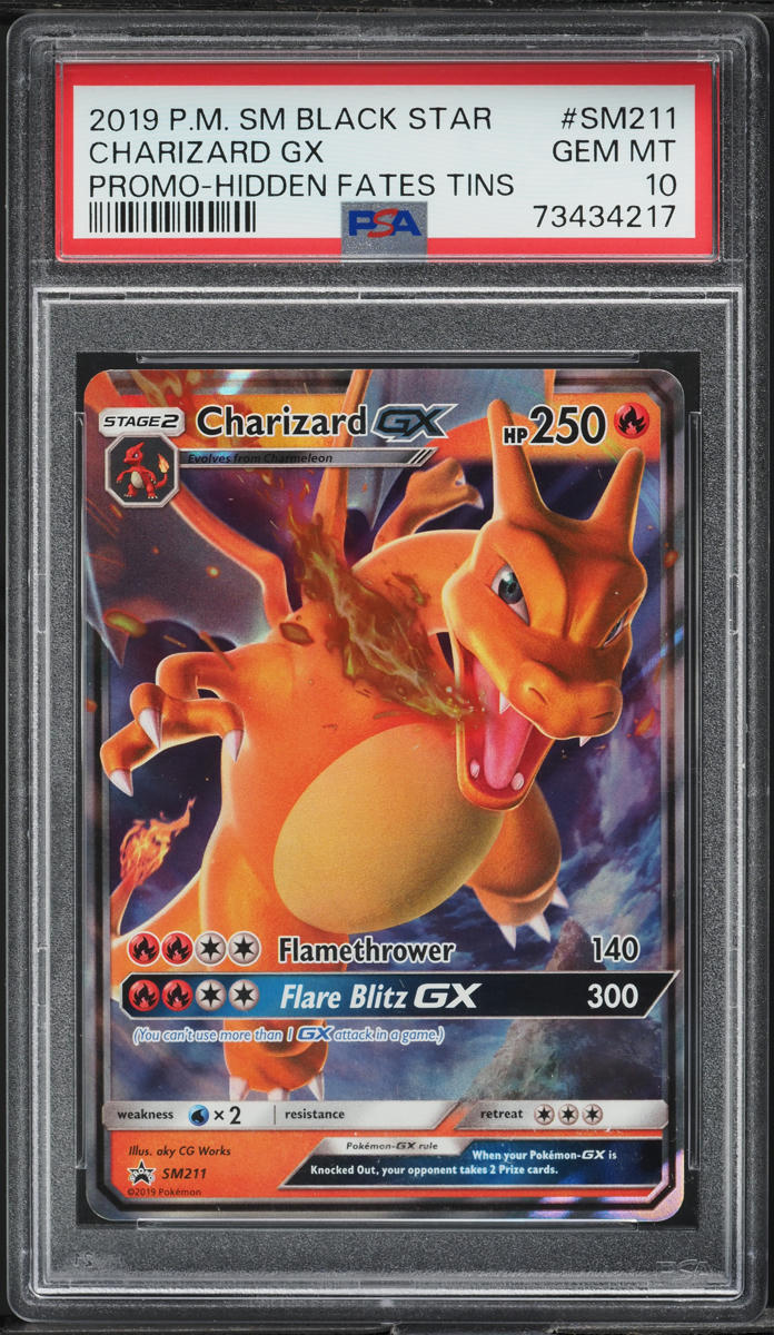 2019 Pokemon SM Black Star Promo Hidden Fates Charizard GX #SM211 PSA ...