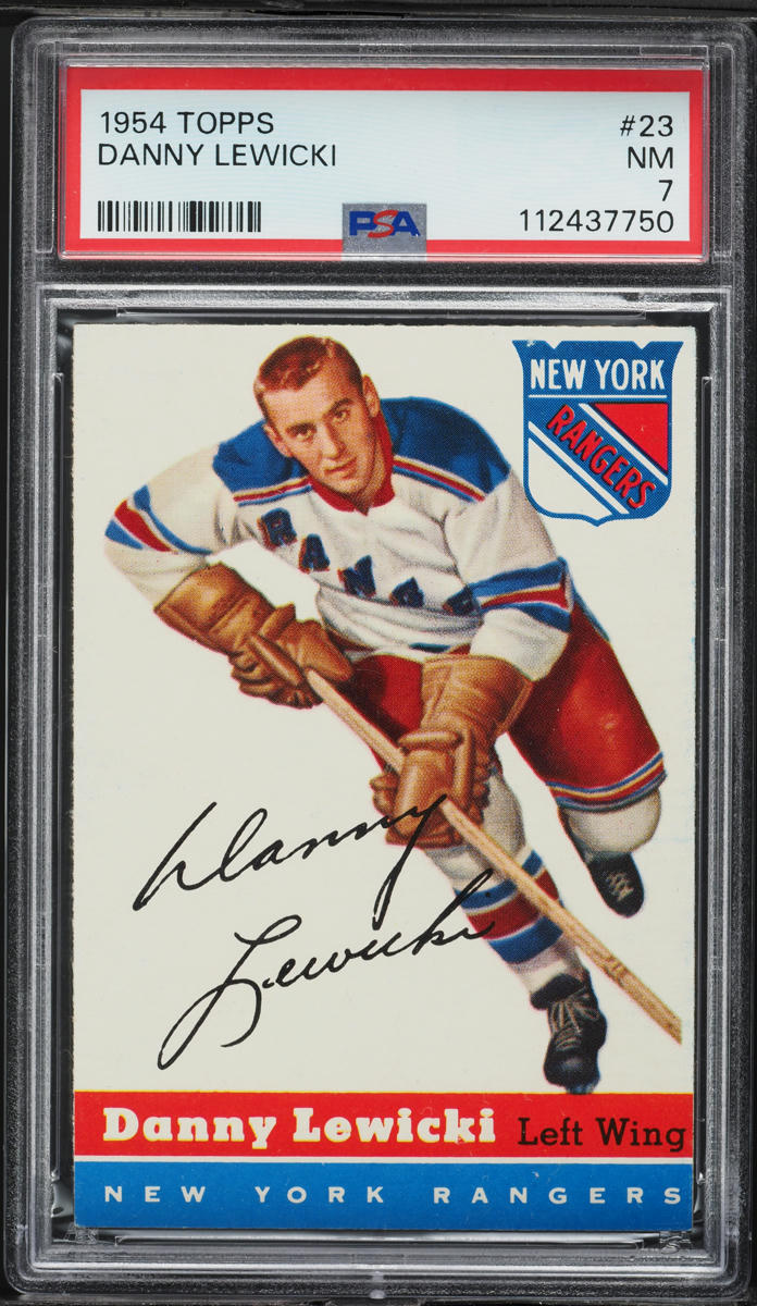 1954 Topps Hockey Danny Lewicki #23 PSA 7 NRMT on Fanatics Collect