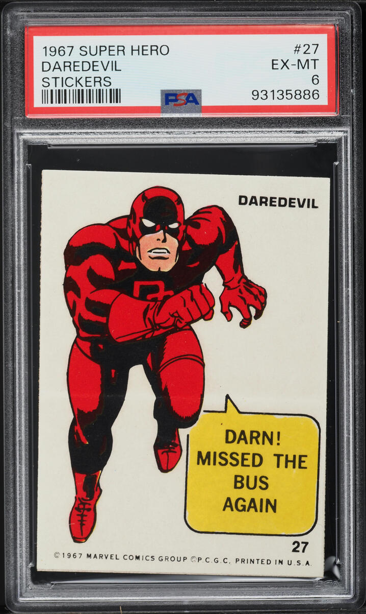 1967 Super Hero Stickers Daredevil #27 PSA 6 EXMT on Fanatics Collect