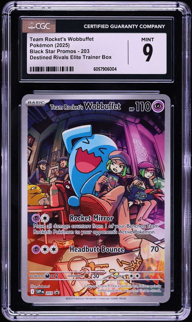2025 Pokemon SV Promo Destined Rivals ETB Team Rocket's Wobbuffet #203 ...