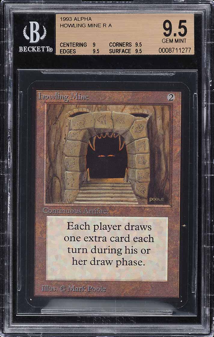1993 Magic The Gathering MTG Alpha Howling Mine R A BGS 9.5 GEM MINT on ...