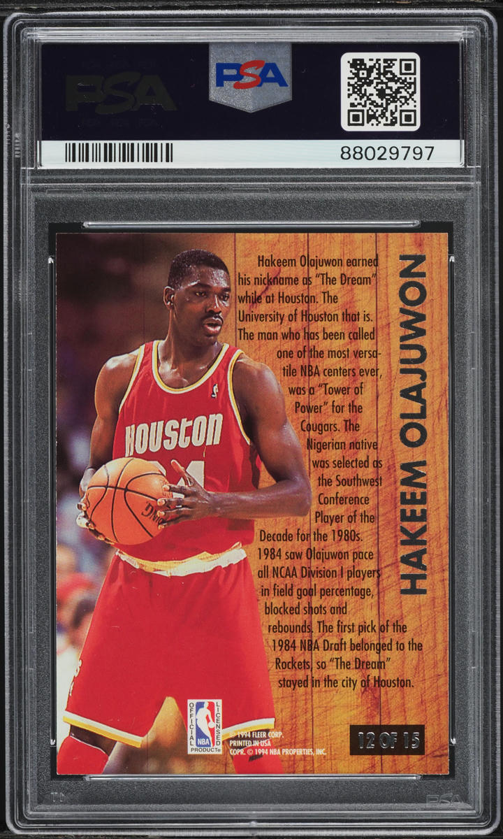 1993 Ultra Famous Nicknames Hakeem Olajuwon #12 PSA 9 MINT on Fanatics Collect