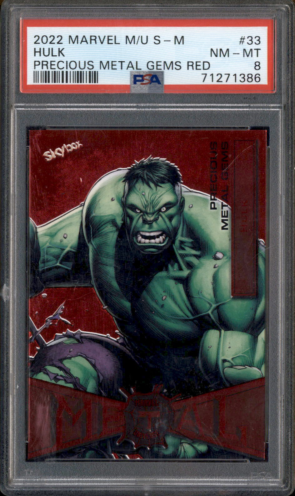 2022 Marvel Metal Universe Precious Metal Gems Red Hulk /100 PSA 8 on ...